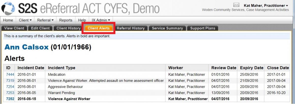 Client Alerts | S2S Userguide